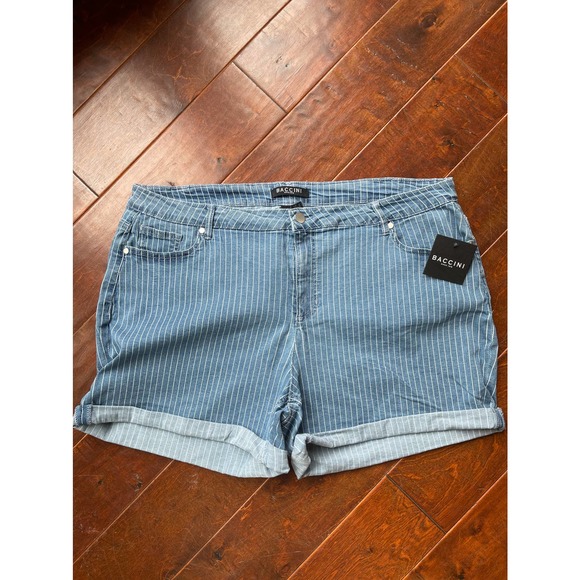 Baccini | Shorts | Nwt Baccini Pinstriped Jean Shorts 2w | Poshmark